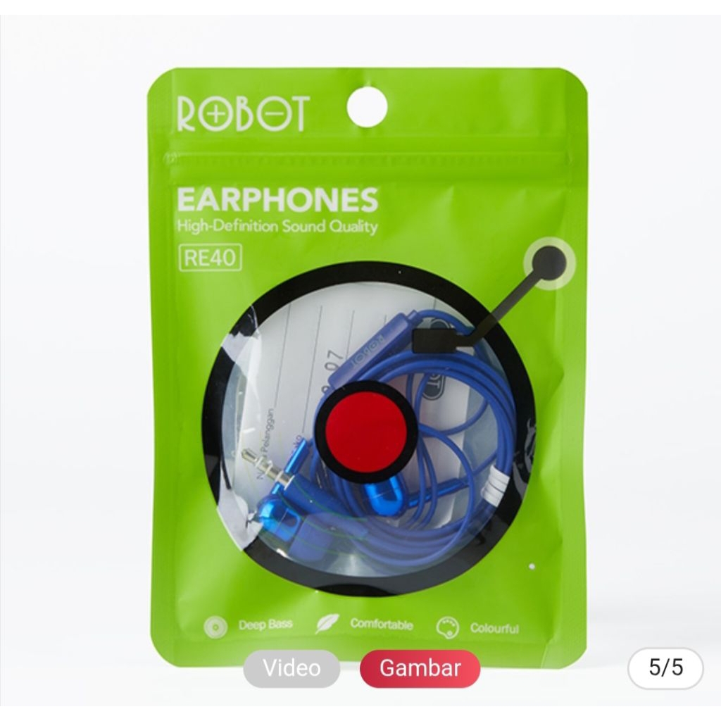 Jual ROBOT Wired Headset RE40 Blue | Shopee Indonesia