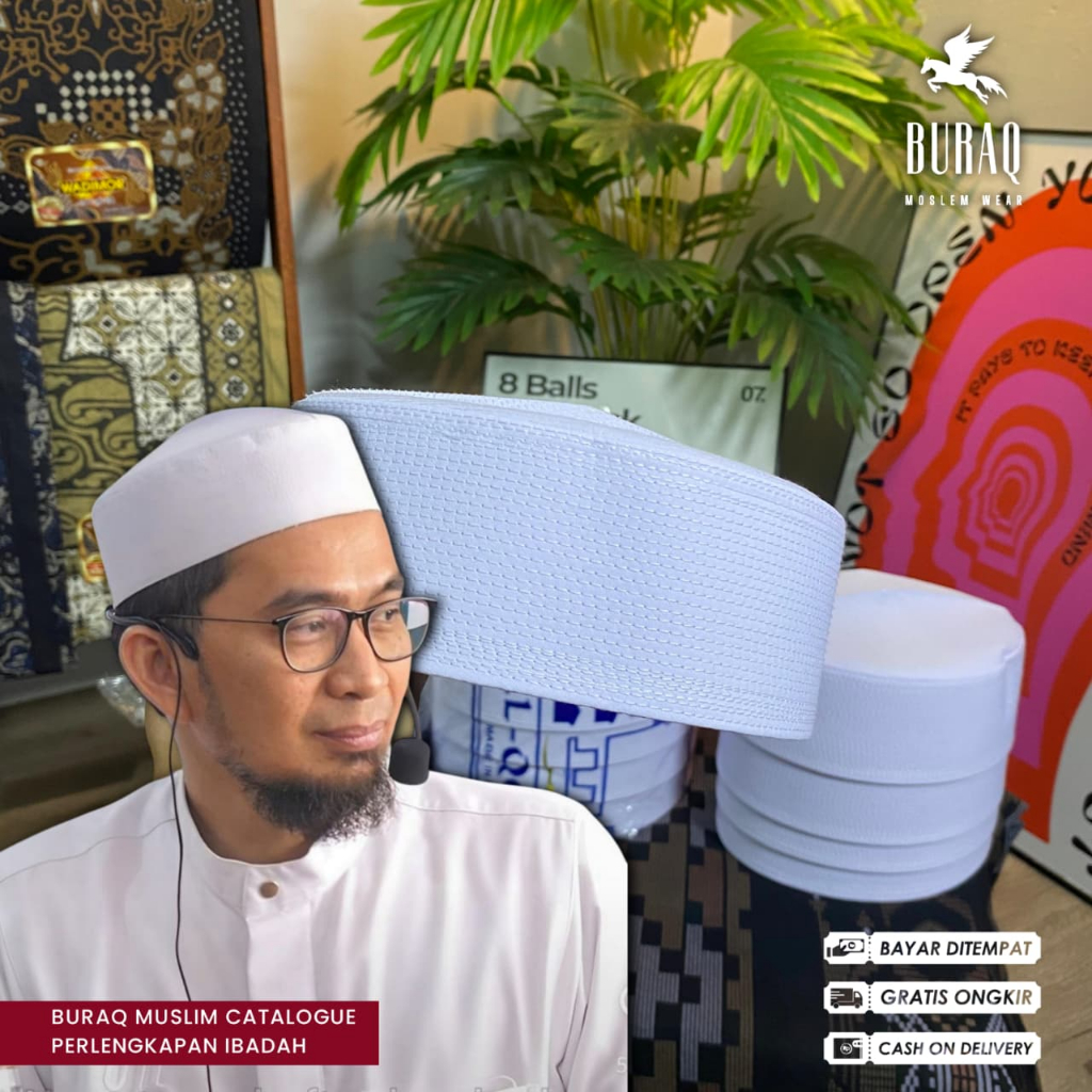 Jual Peci Putih Pria Tinggi 6cm 7cm 8cm Peci Haji Batok Murah Songkok ...