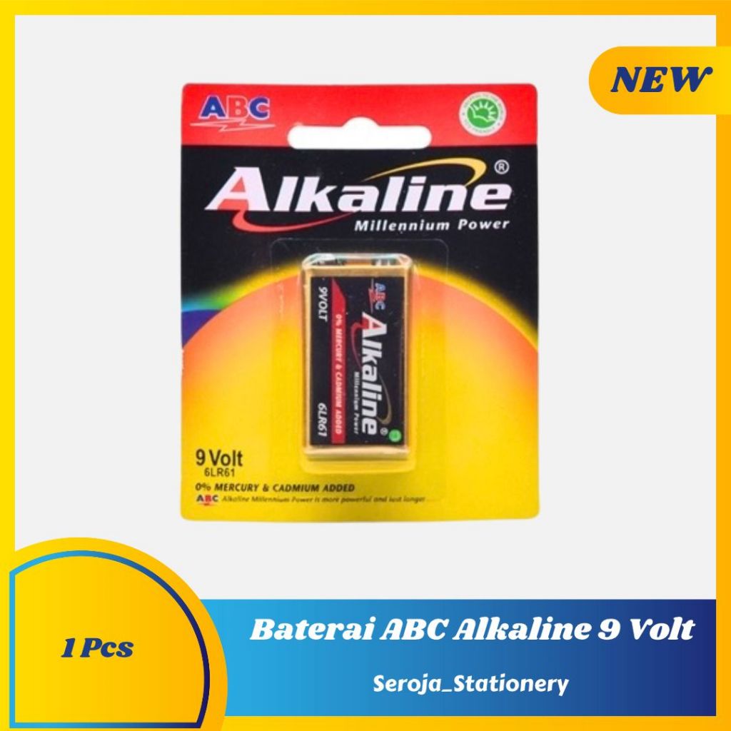 Jual BATERAI ALKALINE 9 VOLT 9V 6LR61 BATERAI KOTAK 1 PCS | Shopee ...