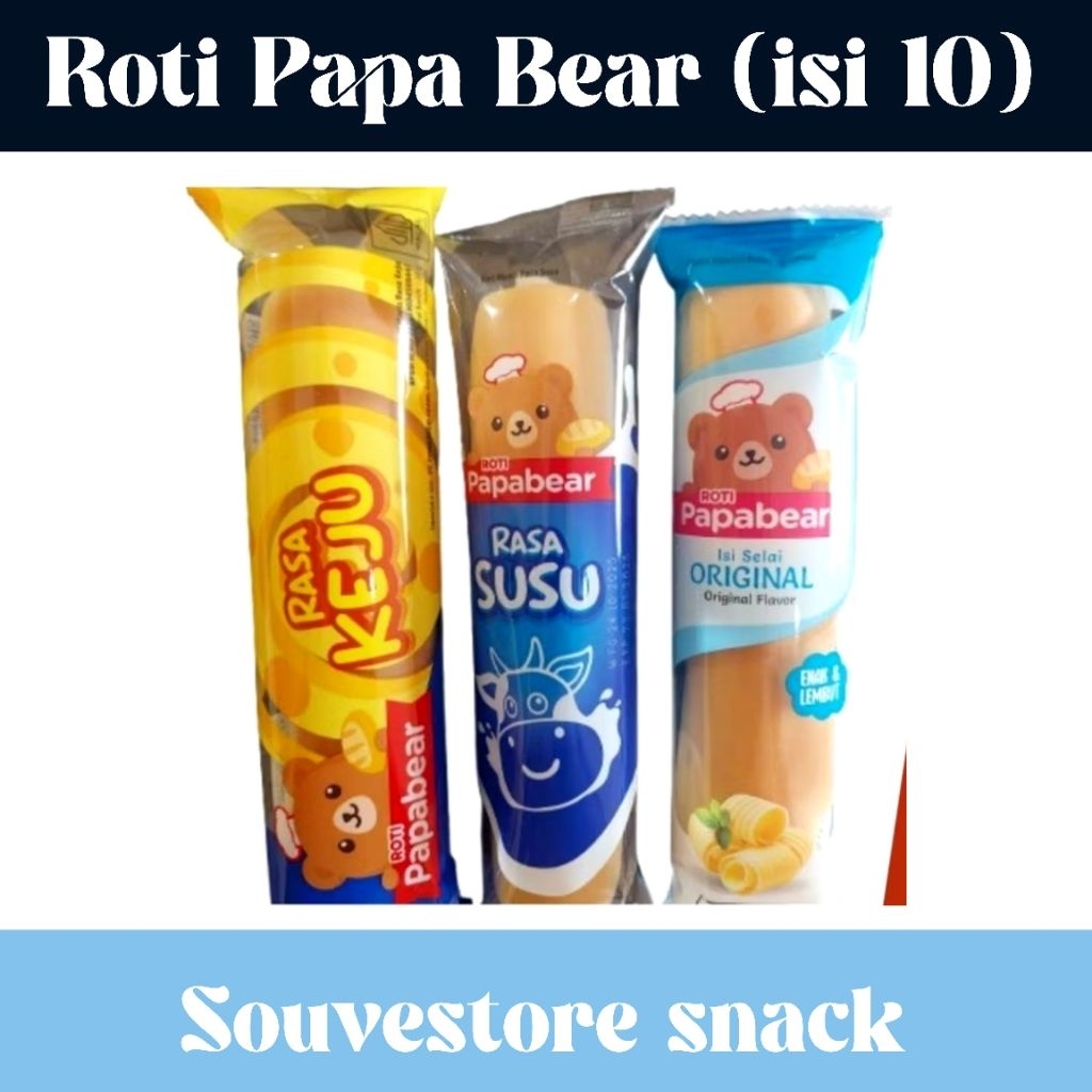 Jual ROTi papa bear roti saku viral per 10 papa bear roti original papa ...