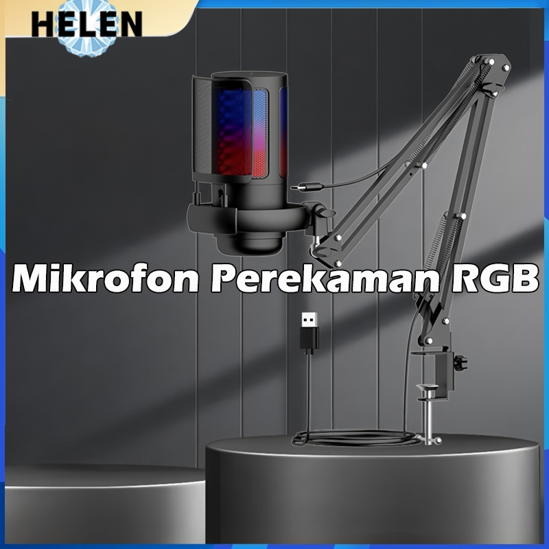 Jual Mikrofon Kabel RGB Game Condenser Microphone Dynamic Mic Kabel ...