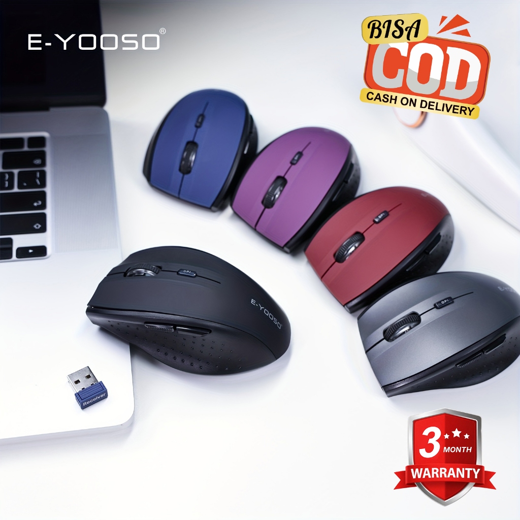 Jual E-YOOSO Wireless Mouse 2.4G Mouse Nirkabel Ergonomis dengan Desain ...
