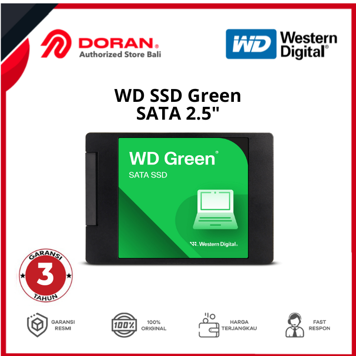 Jual WD SSD Green 250GB 480GB 500GB 1TB 2TB SSD Sata 2,5”/7mm SSD ...