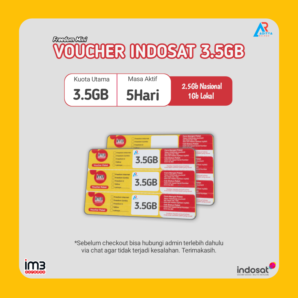 Jual Voucher Indosat Freedom Mini 3,5GB 5Hari | Shopee Indonesia