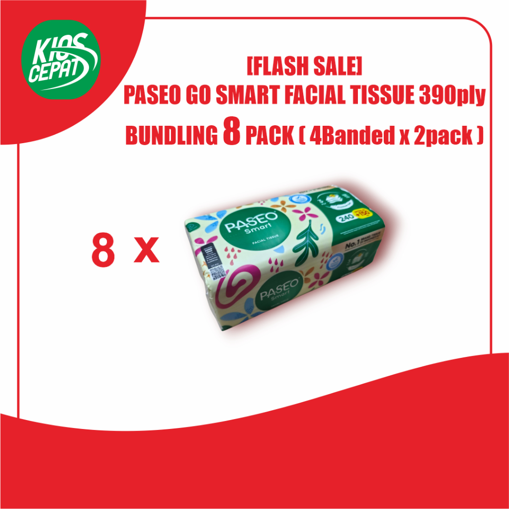 Jual [FLASH SALE] Tissue PASEO GO SMART Facial 390ply (3ply x 130sheet ...