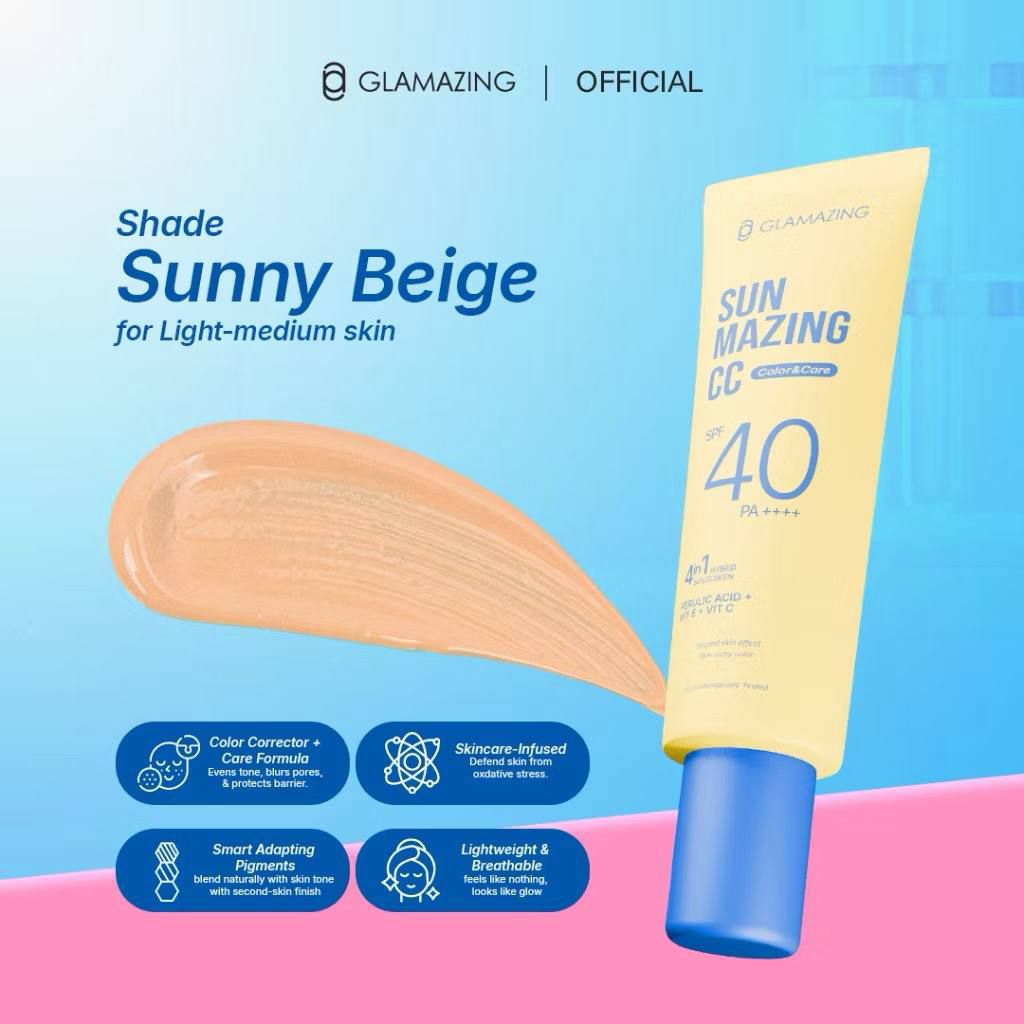 Jual GLAMAZING Sunmazing CC Tinted Sunscreen SPF 40 PA++++ dengan ...