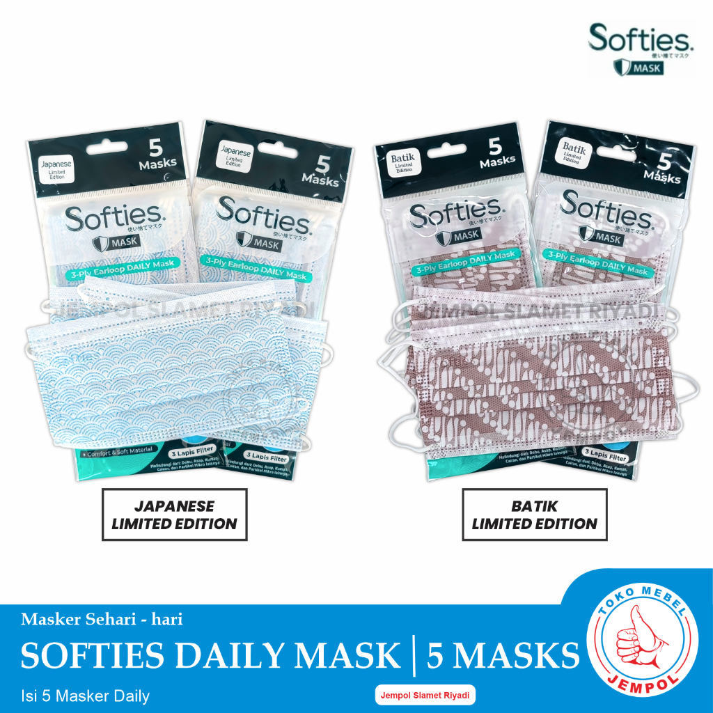 Jual Masker Softies Daily Mask 5s / Japanese & Batik Limited Edition 3 ...