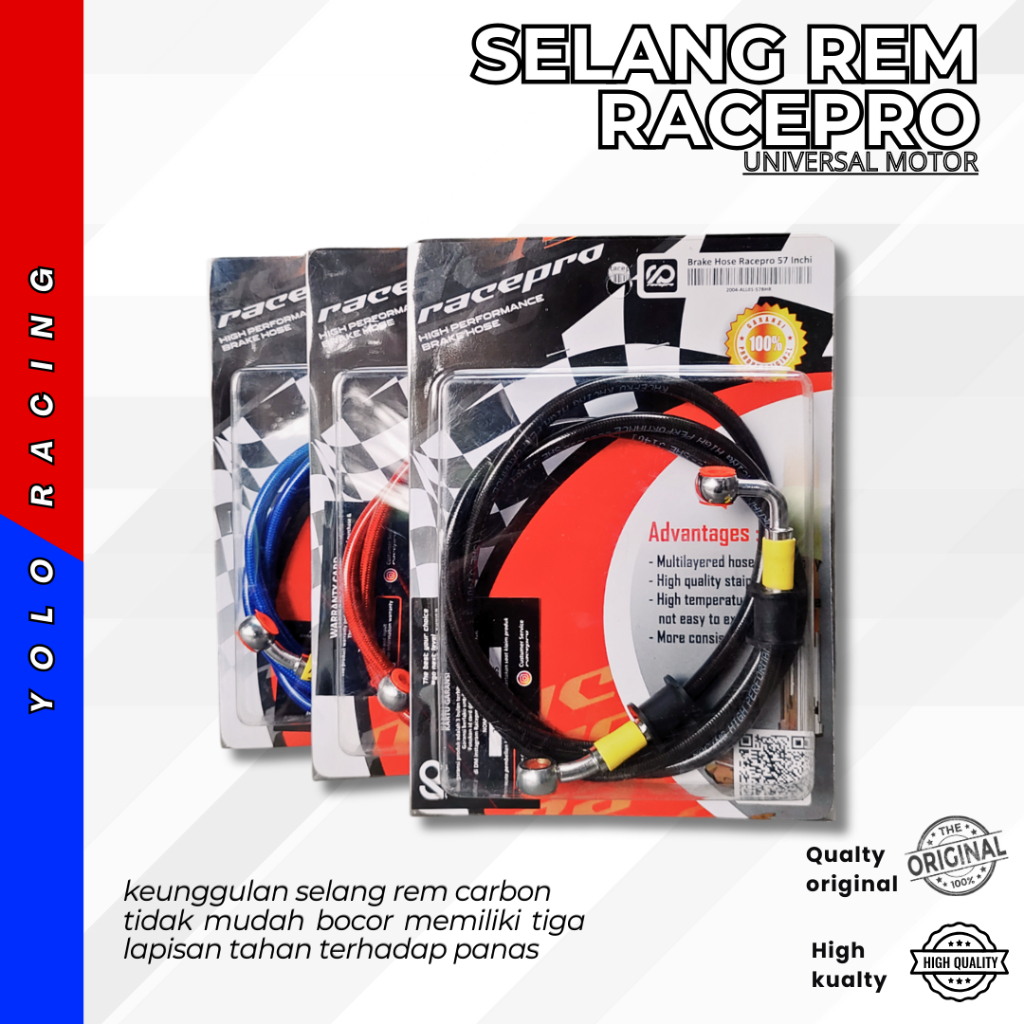 Jual Selang Rem Racepro Brakehose Selang rem serat baja carbon | Shopee ...