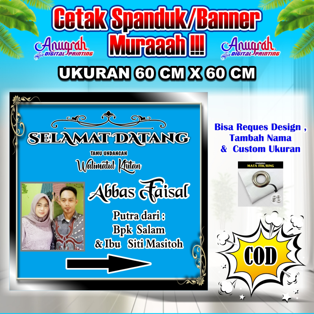 Jual Spanduk Banner Petunjuk Arah Ukuran 60 cm x 60 cm | Shopee Indonesia