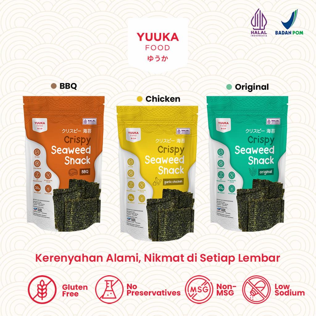 Jual YUUKA I Food Crispy Seaweed Snack 30GR 3 Varian Rasa Garlic ...