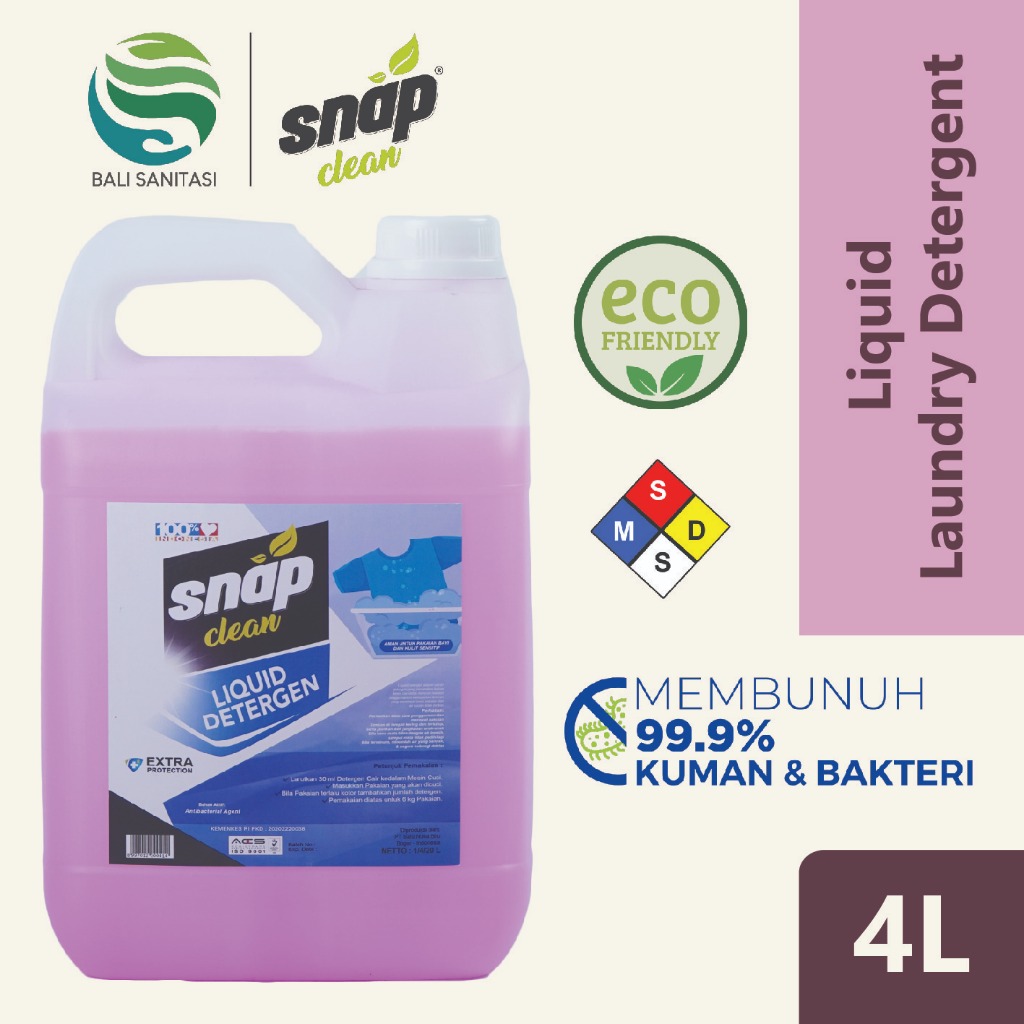 Jual SNAP CLEAN Liquid Laundry Detergent Sabun Cuci Pakaian 4L | Shopee ...