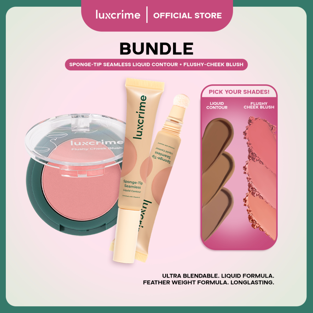 Jual [BUNDLE] Luxcrime Sponge-Tip Seamless Liquid Contour + Flushy ...