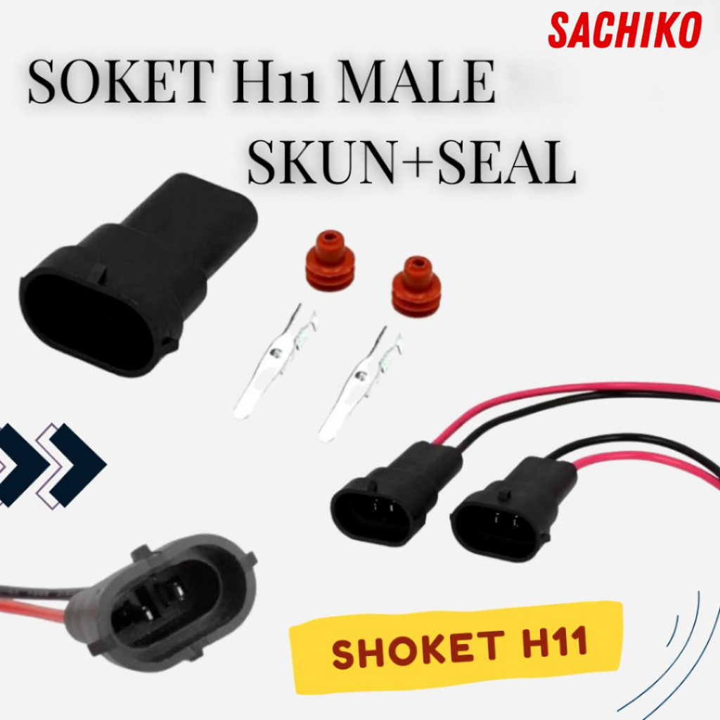 Jual SOCKET SOKET RUMAH MALE COWO H11 LAMPU MOBIL SKUN DAN SEAL ...