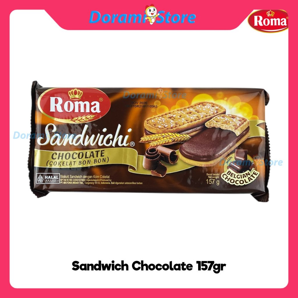Jual Roma Sandwichi Chocolate 157gr / Biskuit Sandwich Isi Krim Coklat ...