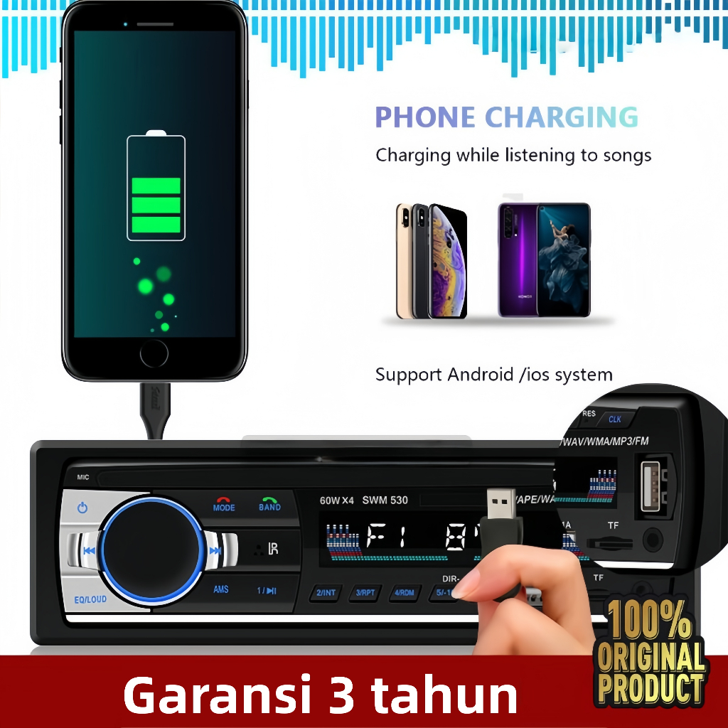 Jual Single Din Head Unit Tape Mobil Multifungsi Bluetooth [ORIGINAL ...