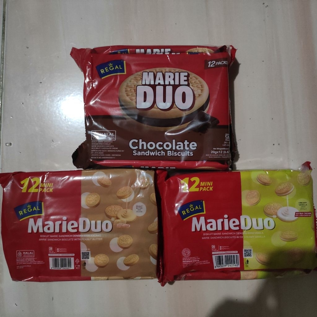 Jual Regal Marie Duo MINI PACK Milky Chocolate/ Creamy Vanilla/ Peanut ...