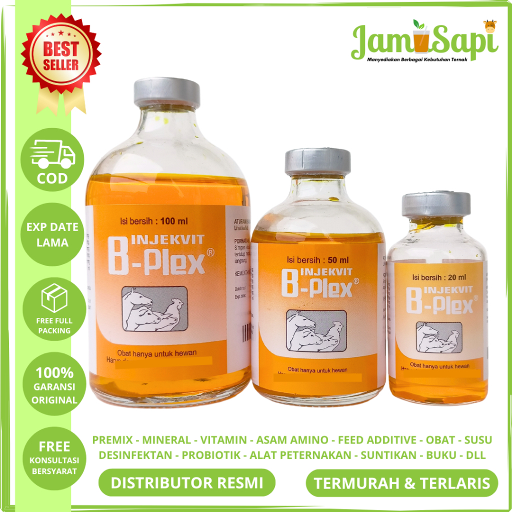 Jual INJEKVIT B PLEX VITAMIN B KOMPLEK 20ML 50ML 100ML MEDION ...