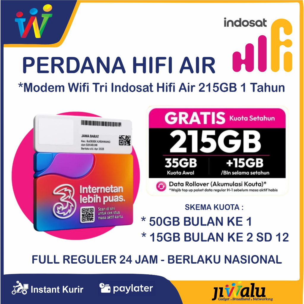 Jual Perdana Tri Hifi Air Modem Wifi Indosat Hifi Air 215GB 1 Tahun ...
