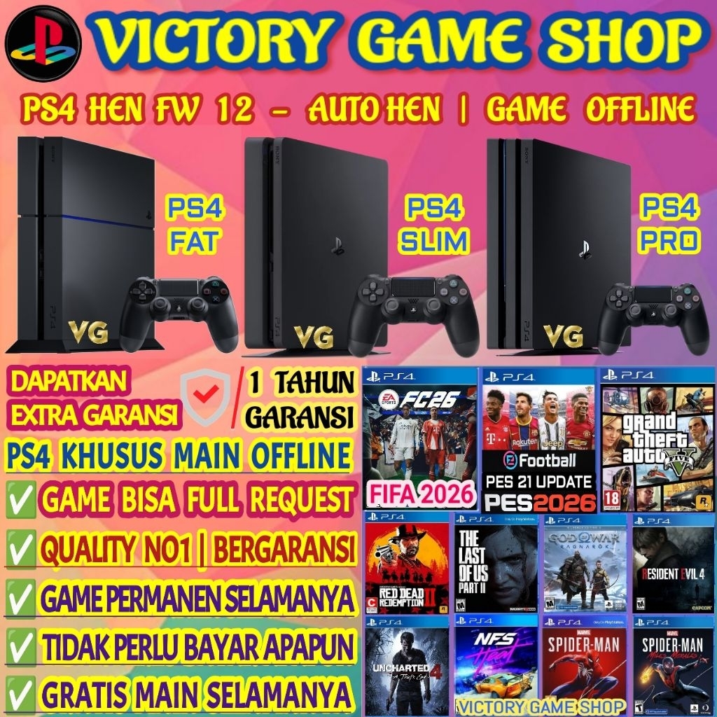 Jual PS4 | PS4 FAT | PS4 SLIM | PS4 PRO | PS4 HEN - FW 12 - AUTO HEN ...