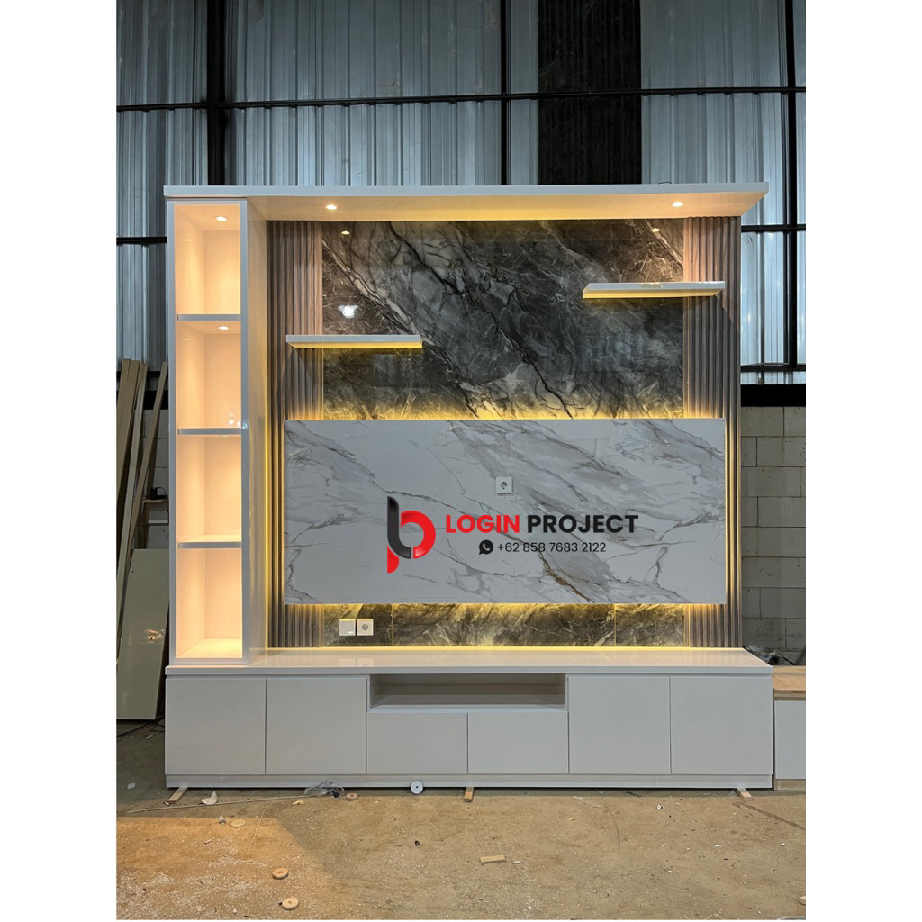 Jual Backdrop TV Minilamis - Interior HPL - Backdrop TV HPL - Backdrop ...