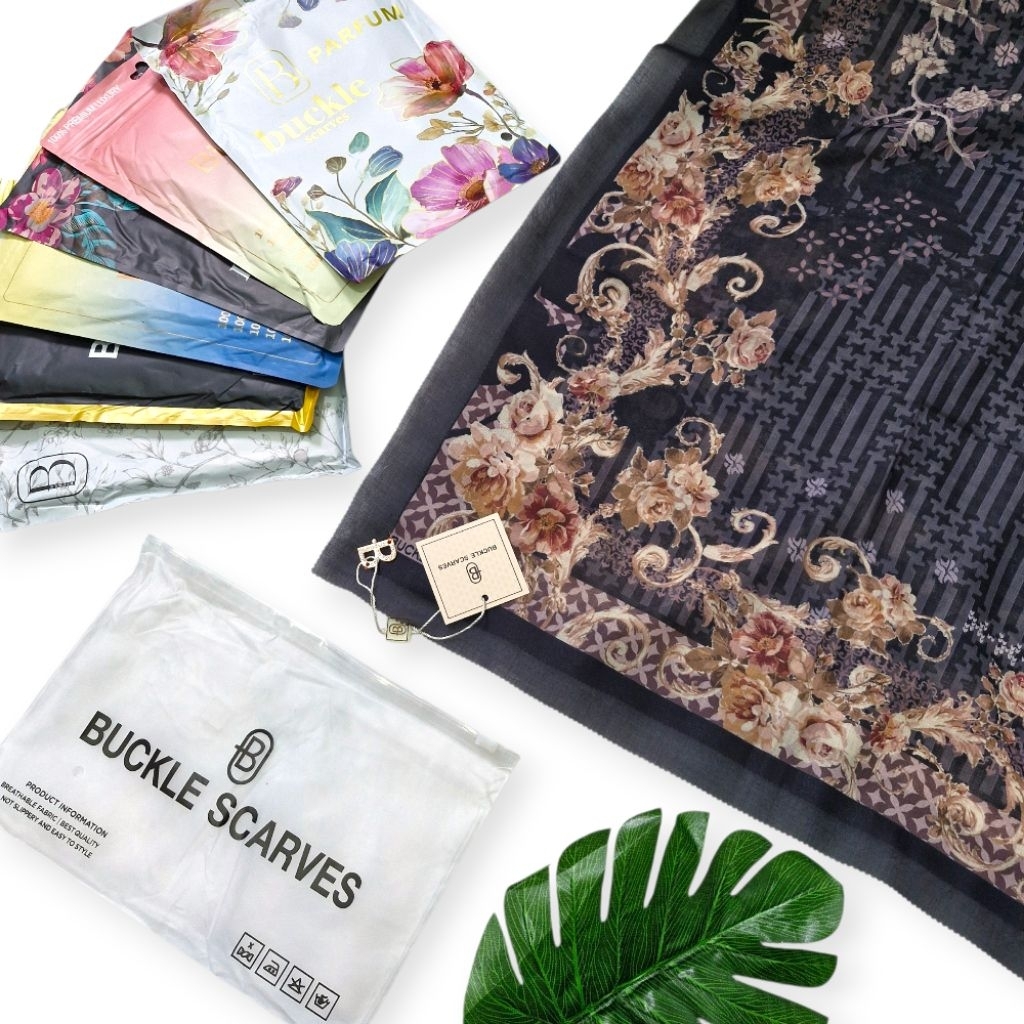 Jual [01-100]Buckle scarves motif pouch - hijab segiempat voal sublim ...