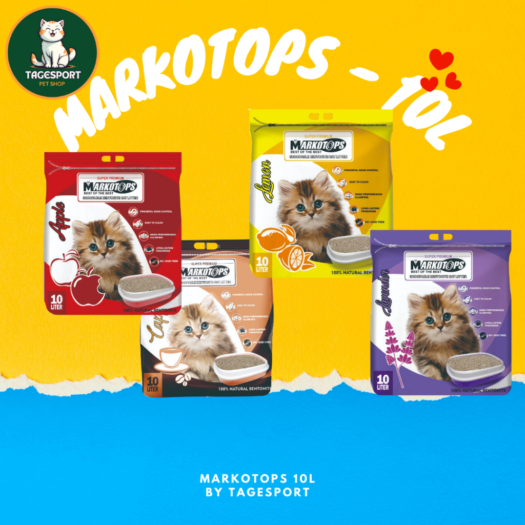 Jual MARKOTOPS 10L Pasir Kucing gumpal wangi 10 L | Shopee Indonesia
