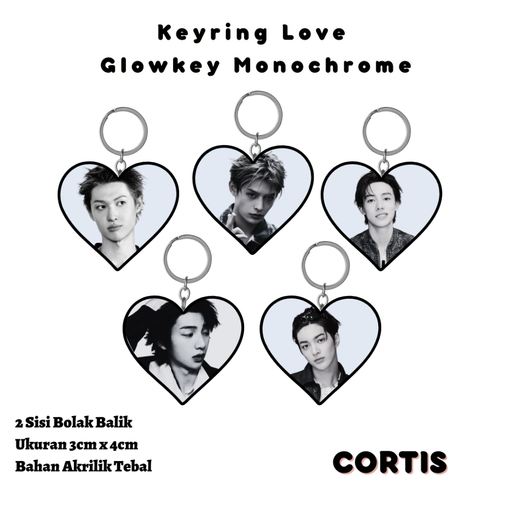 Jual CORTIS Keyring Love Monochrome Hitam Putih / CORTIS Gantungan ...