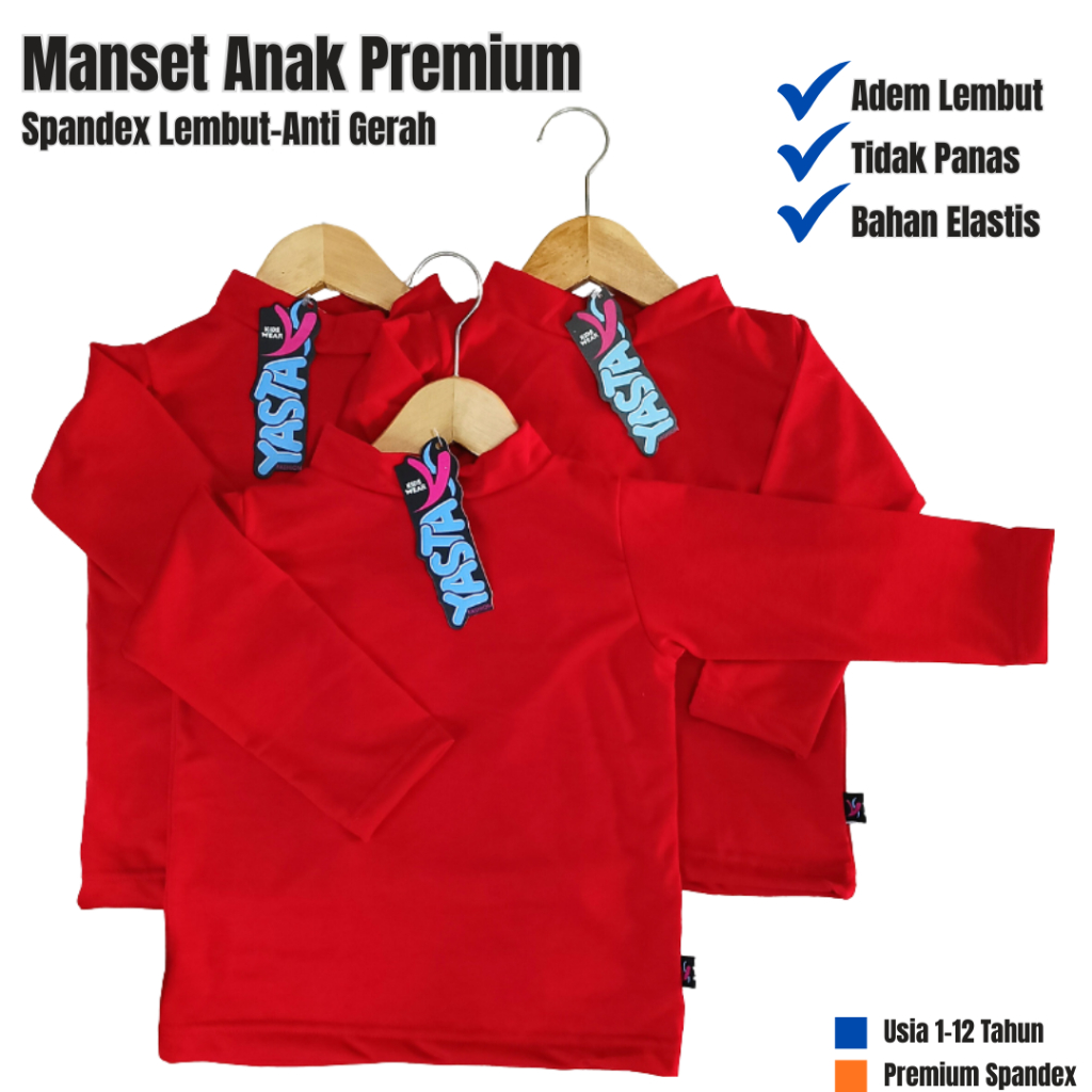 Jual Manset Anak Merah – Lembut, Adem, Tidak Gerah, Usia 1–8 Tahun ...
