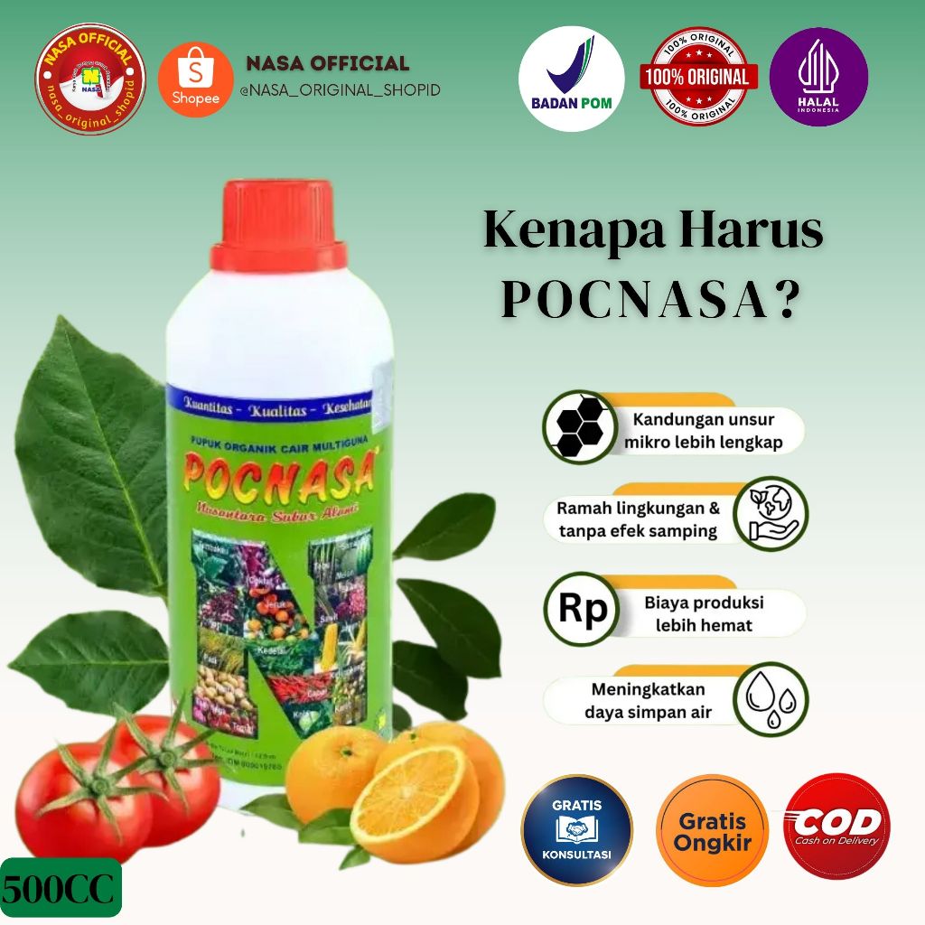 Jual POC NASA Pupuk Organik Cair 500 cc | Penyubur Tanaman, Ternak ...
