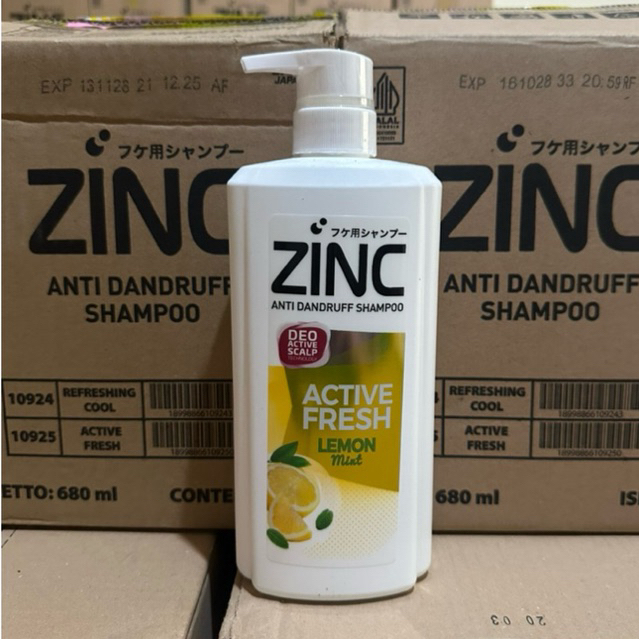 Jual ZINC Shampoo 680ml Active Fresh Lemon Mint Anti Dandruff untuk ...