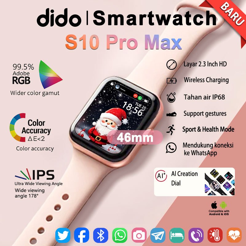 Jual Dido S10 Pro Max SmartWatch 2.3 inci HD AMOLED,IP68 Waterproof ...