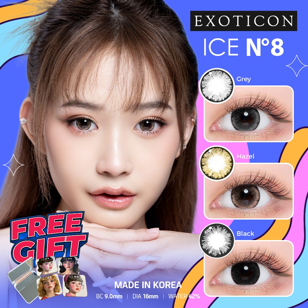 Jual Exoticon Softlens Ice N8 Series Grey | Hazel | Black | Soflens ...