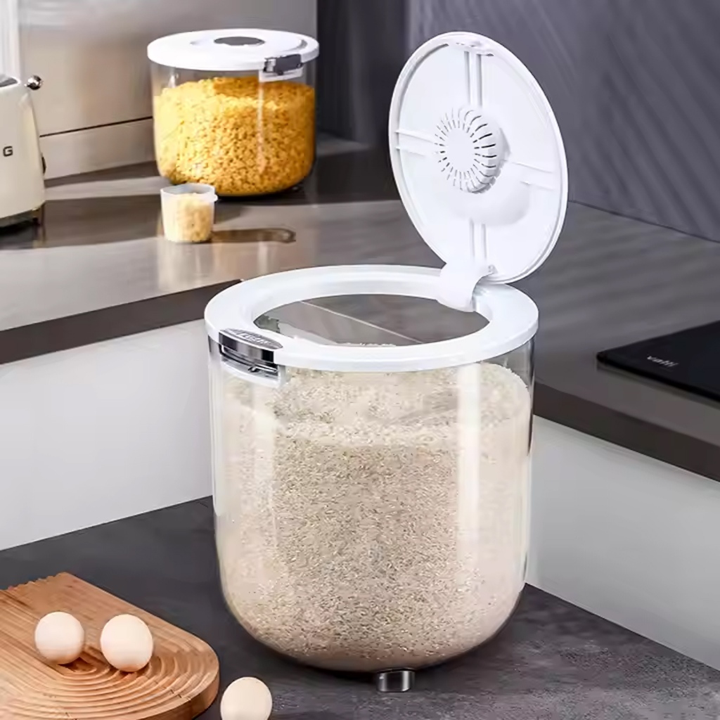 Jual Rice DIspenser Kotak Beras Wadah Tempat Penyimpanan Beras Bulat ...