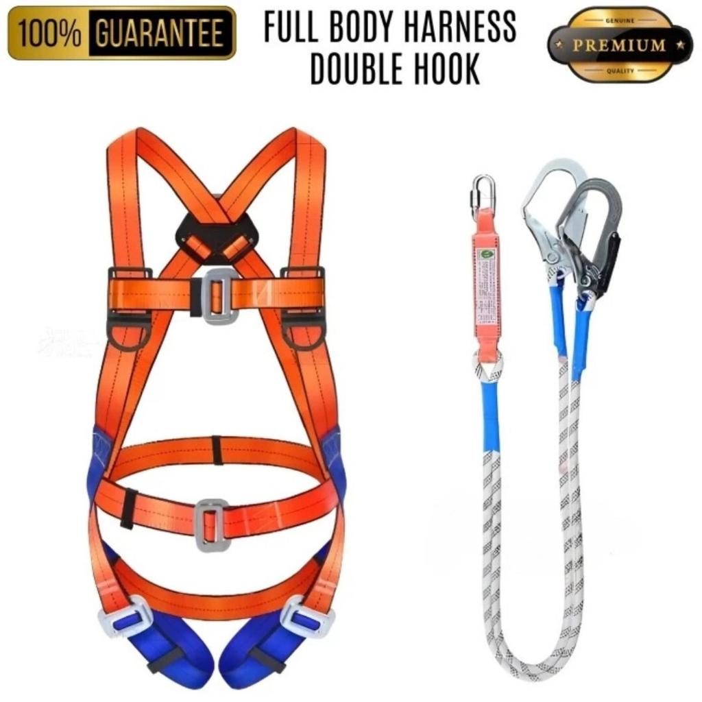 Jual Full Body Harness + Lanyard Double Hook Absorber Set Lengkap Big ...