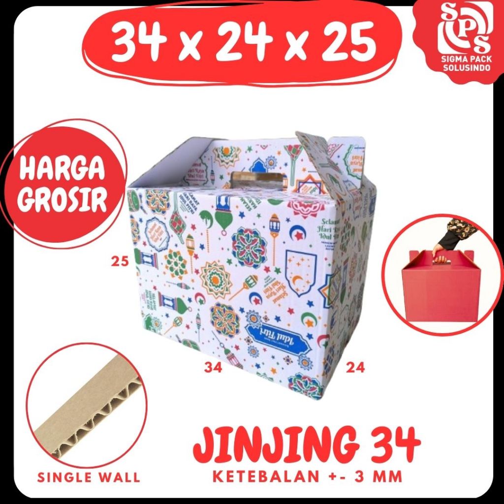 Jual Box Parcel 34x24x25 Gable Box (Jinjing) Kardus Packing/kartonPolos ...