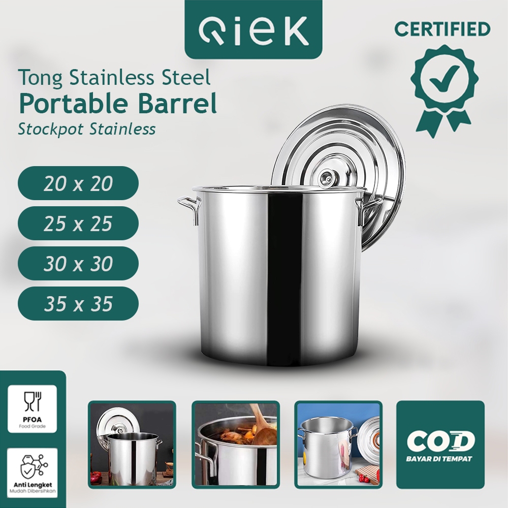 Jual Qiek Panci Jumbo Stainless Steel 304 Panci Dandang Tebal Panci ...