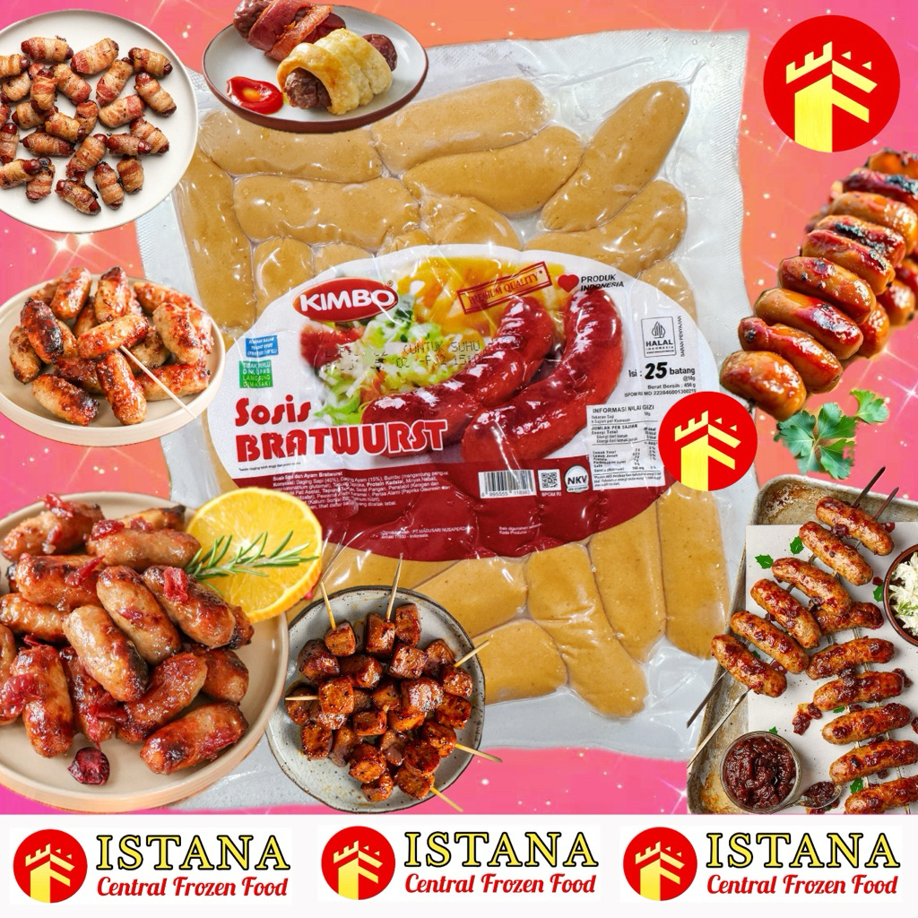 Jual SOSIS BAKAR KIMBO 450 GR ISI 25 KIMBO BRATWURST ORIGINAL BEEF ...