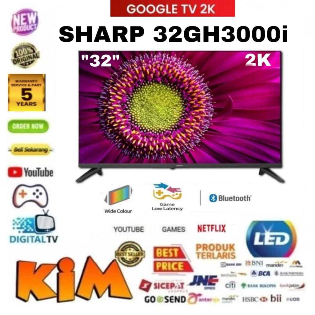 Jual SHARP 2T-C32GH3000I Google LED TV 32 Inch - 2K - HDR - DIGITAL ...