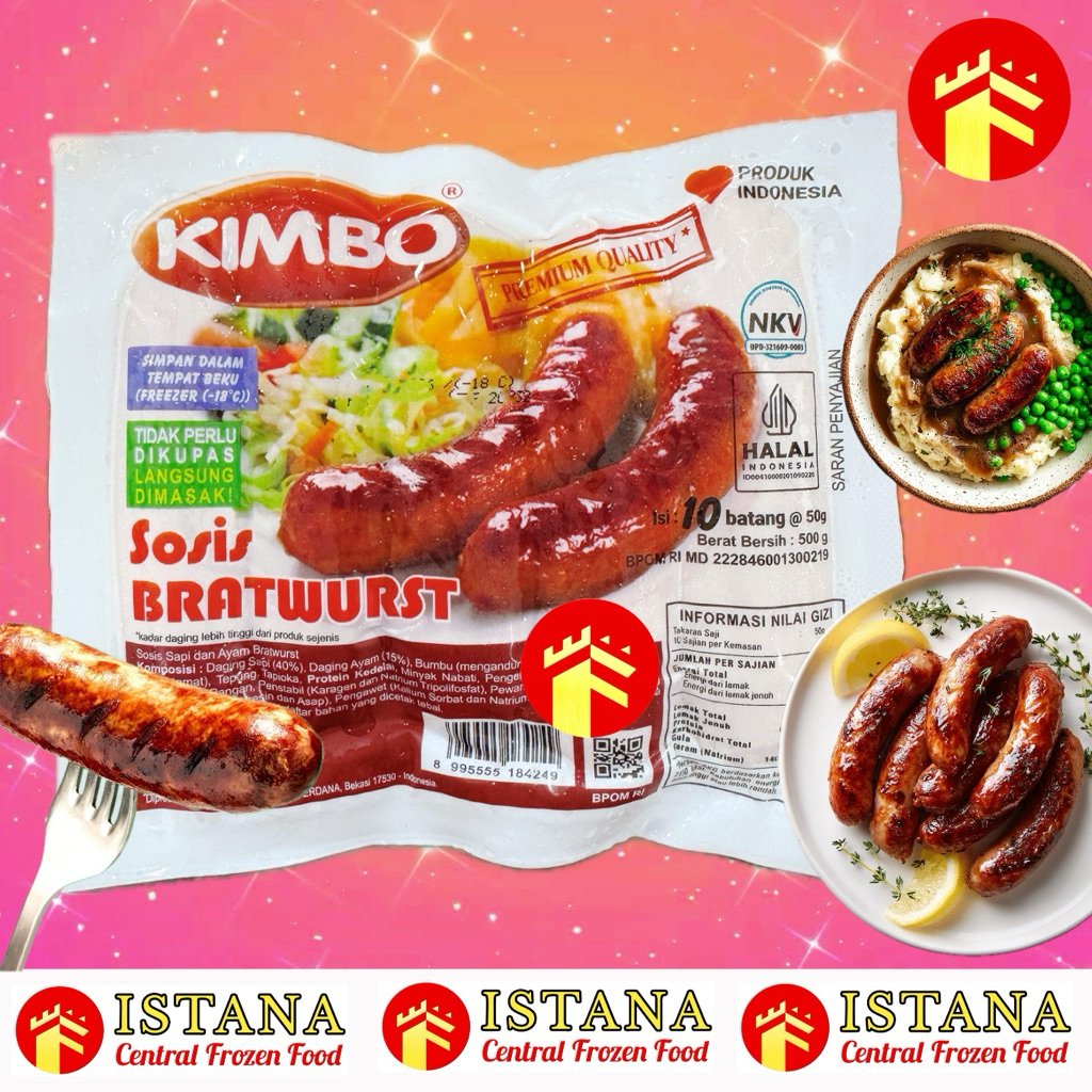 Jual KIMBO SOSIS BAKAR BRATWURST MINI ORIGINAL 500 GR SOSIS BAKAR KIMBO ...