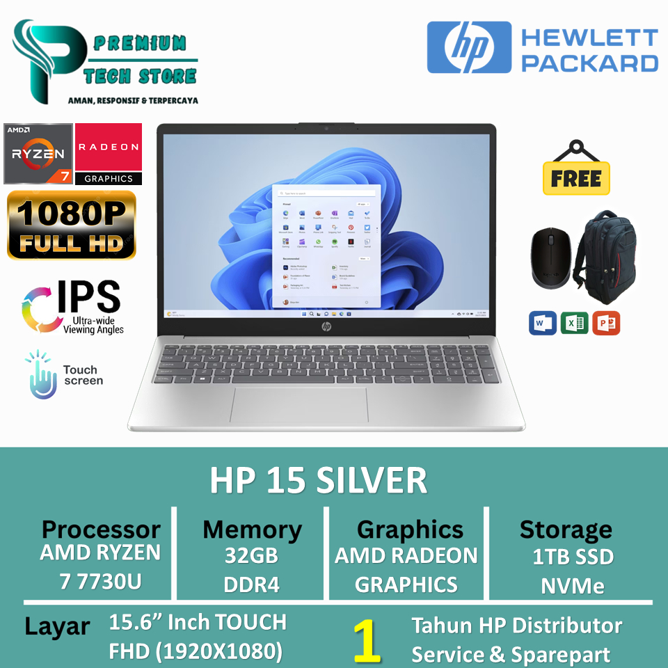 Jual HP 14 EM0222AU EM0223AU AMD Athlon Silver 7120U 8GB DDR5 512GB SSD ...