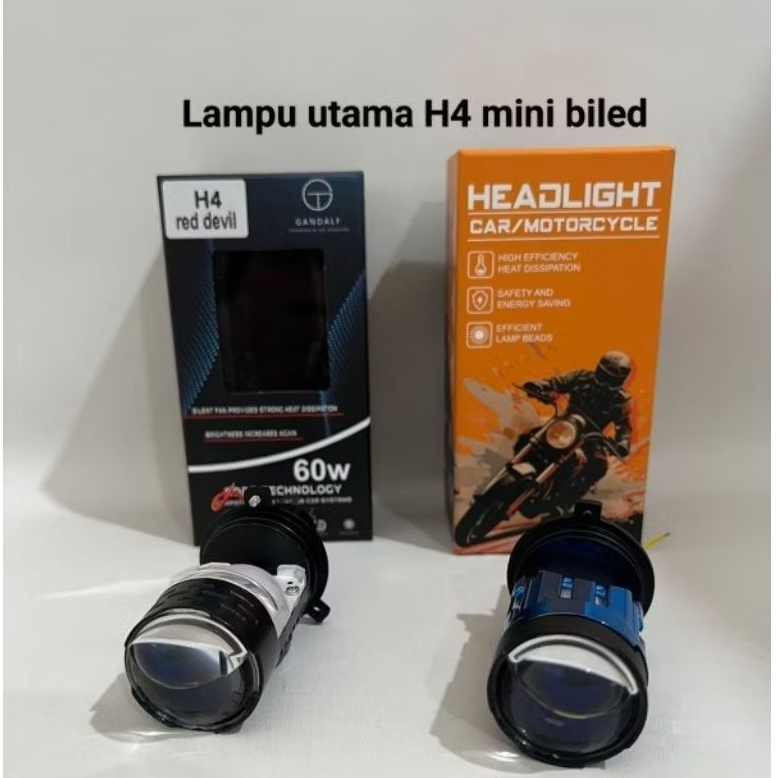 Jual Lampu LED H4 Super Terang Mobil 12/24V Mini Biled Demon Projector ...