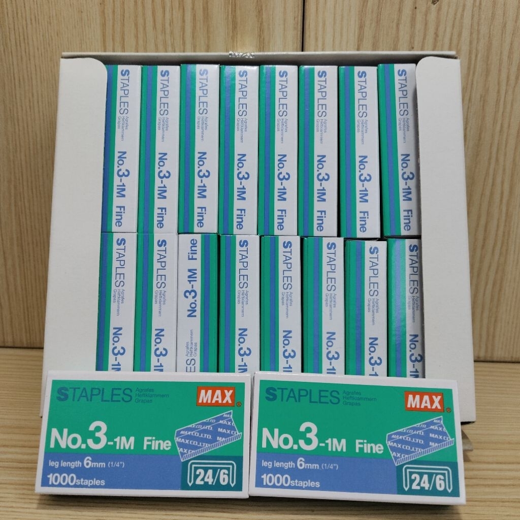 Jual (1 PACK) MAX Staples / Isi Staples No.3-1M isi 20 box | Shopee ...
