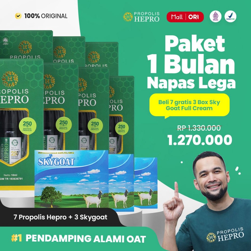 Jual Propolis Hepro Original Trigona - Paket 7 Botol Free 3 Box Skygoat ...