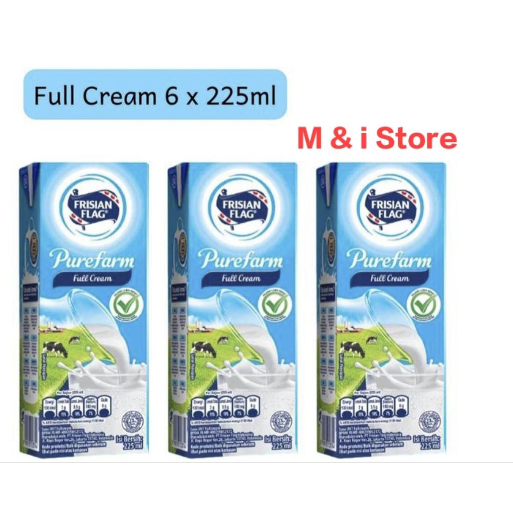 Jual Frisian Flag Susu UHT Rasa Full Cream 225 ml Jual Per 6 pcs ...