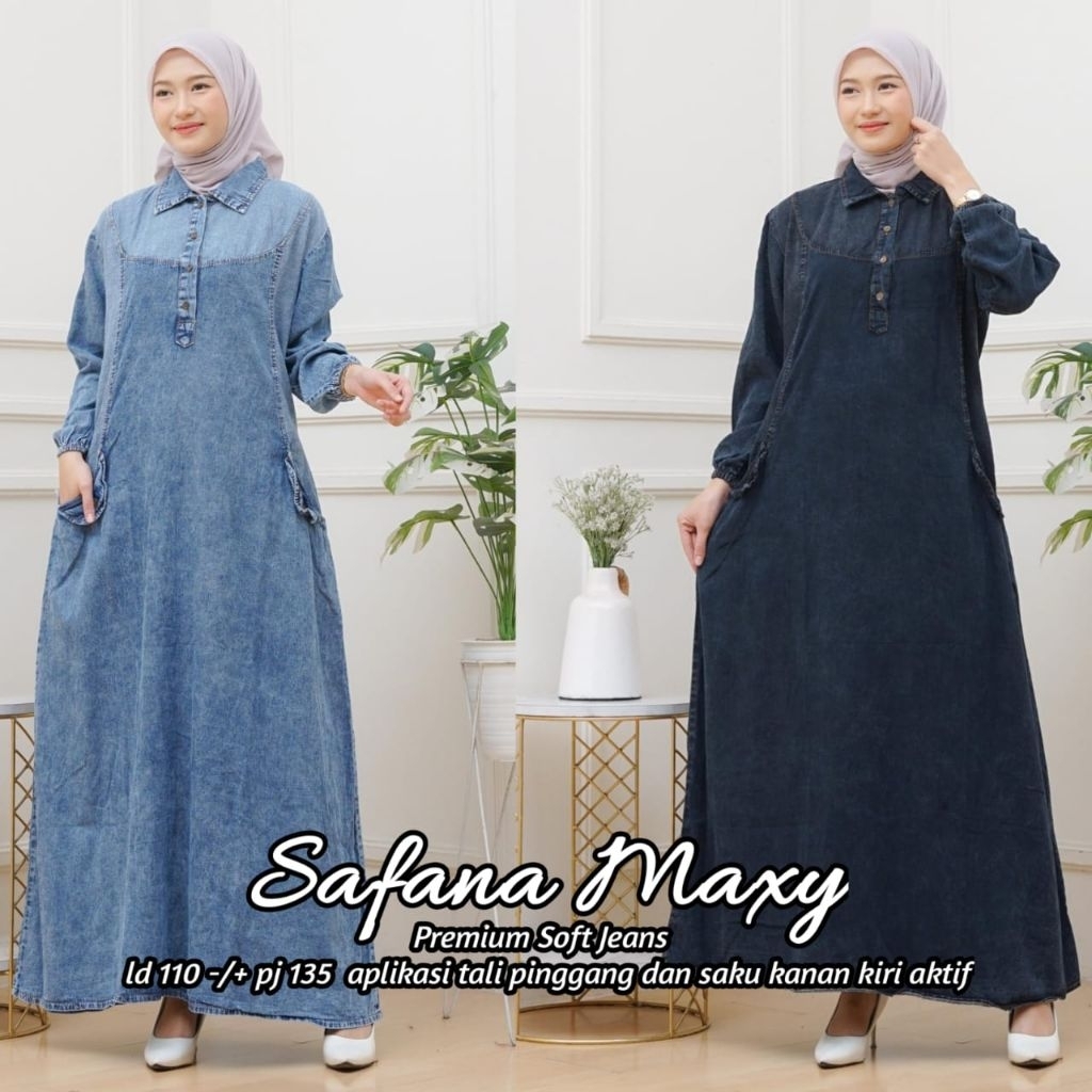 Jual SAFANA MAXY GAMIS SOFT JEANS DEWASA BUSUII | Shopee Indonesia