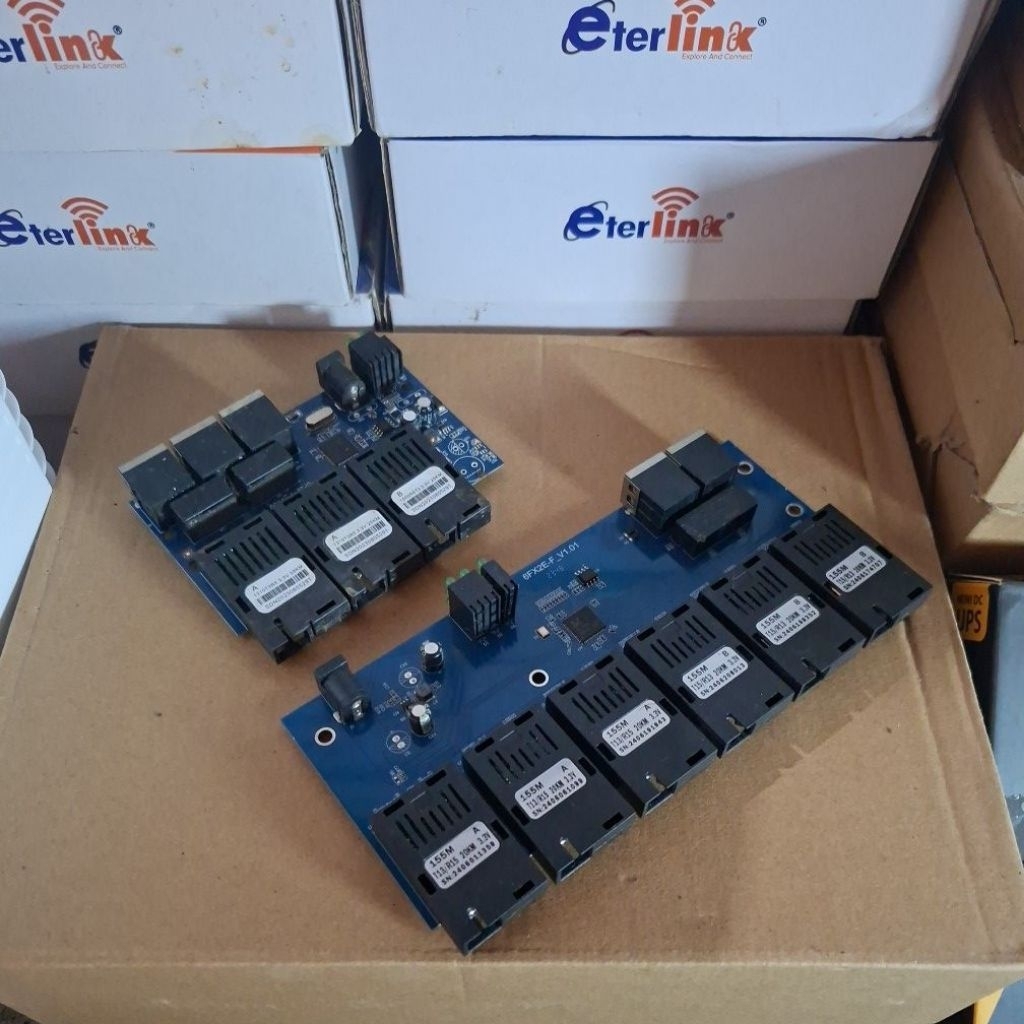 Jual Konverter Serat Optik Media Converter 2F4E - 2 Port FO SC, 4 Port ...