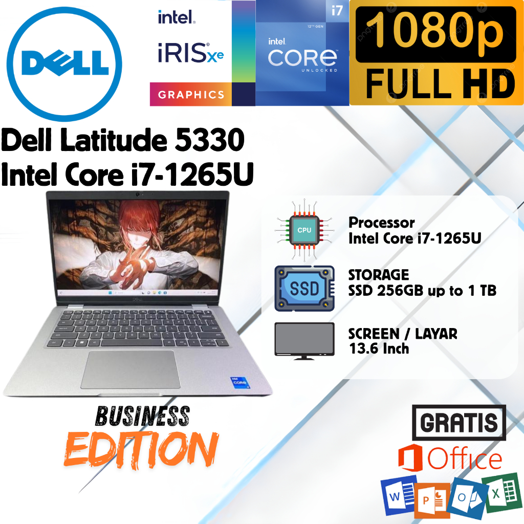 Jual Laptop Business Dell Latitude 5330 Core i7 Gen 12 | RAM 16GB | SSD ...