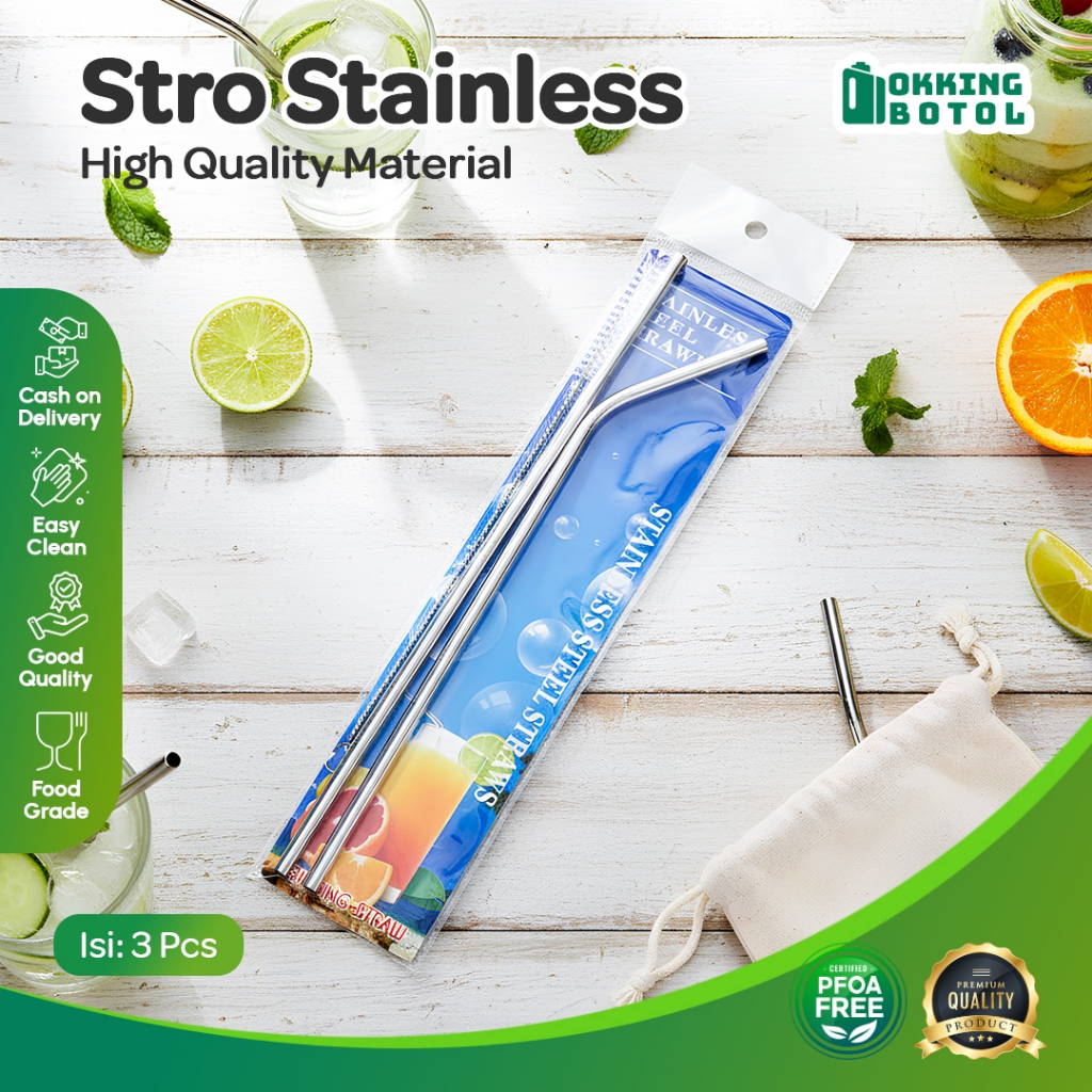 Jual Stro Stainless Steel Baru untuk Minuman Teh Susu Kopi Jus Gaya ...