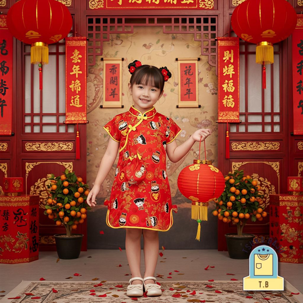 Jual GRATIS TAS Dress Baju Cina Shanghai Terusan Anak Cewe Perempuan ...