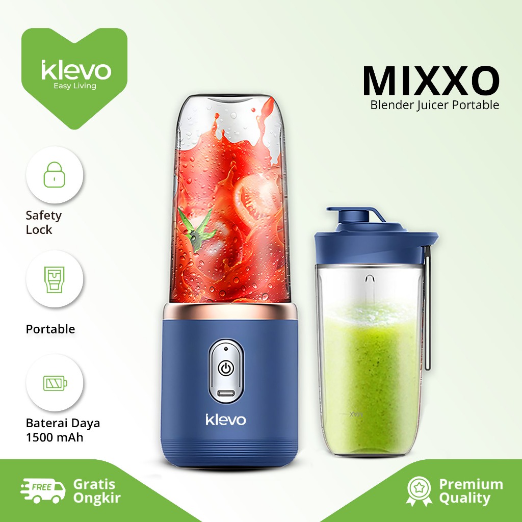 Jual KLEVO Mixxo Blender Juicer Portable 400ml Juice Cup 6 Mata Pisau ...